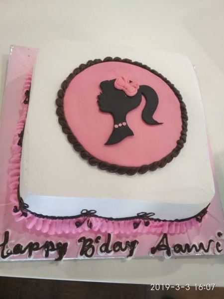 Barbie Head Silhouette Cake